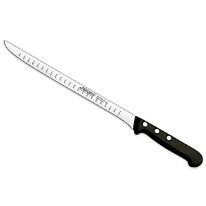 ARCOS Series Universal - Slicing Knife Ham Knife - Blade Nitrum Stainless Steel 9" with Granton Edge - Handle Polyoxymethylene (POM) Black Color,281801