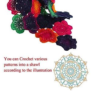 golo Wool Yarn for Knitting 550yd 0.22Ib Cachemire Multicolor Rainbow Yarn (Orange-Black)