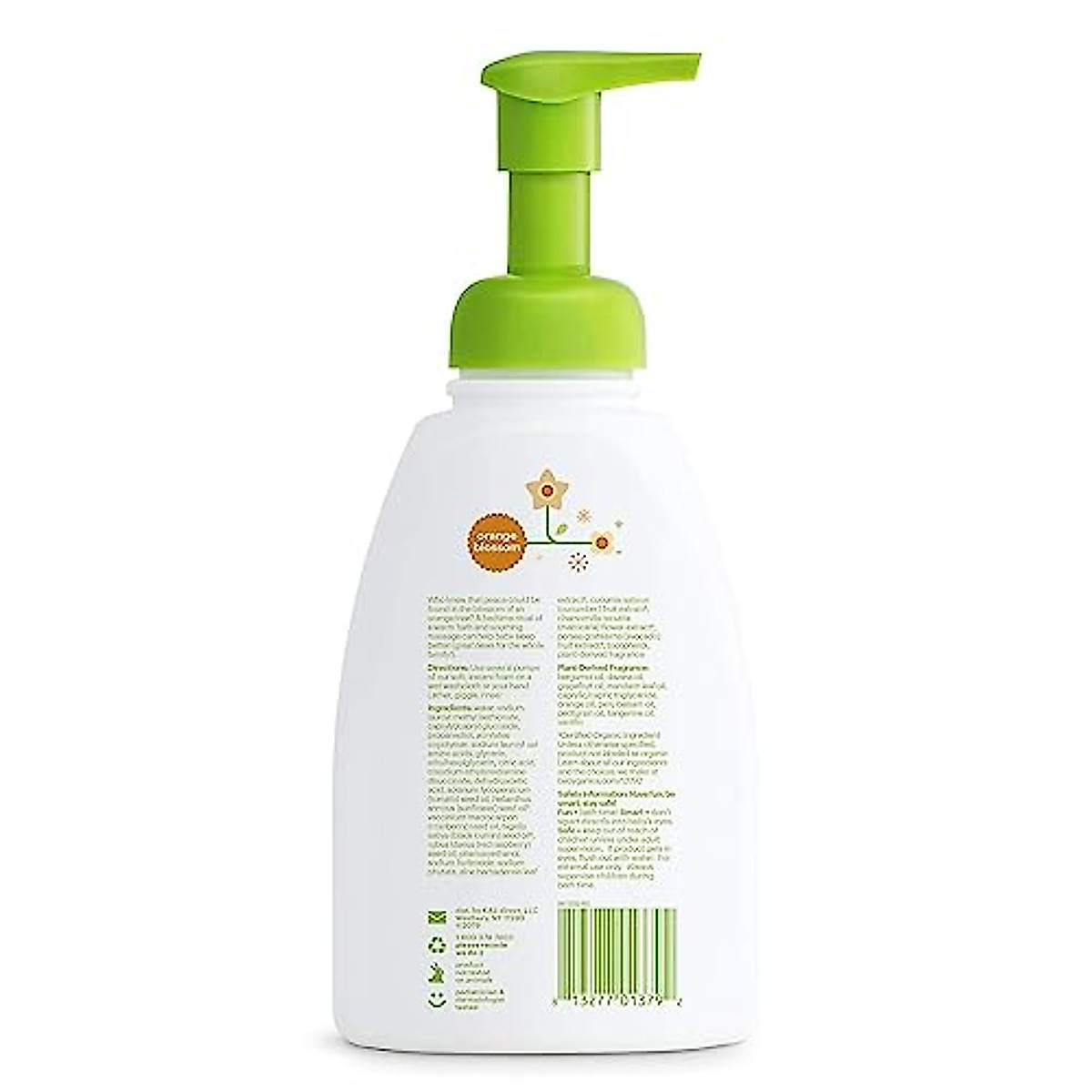 Babyganics Baby Shampoo + Body Wash Pump Bottle, Orange Blossom, Non-Allergenic and Tear-Free, 16 Fl Oz (Pack of 3), Packaging May Vary