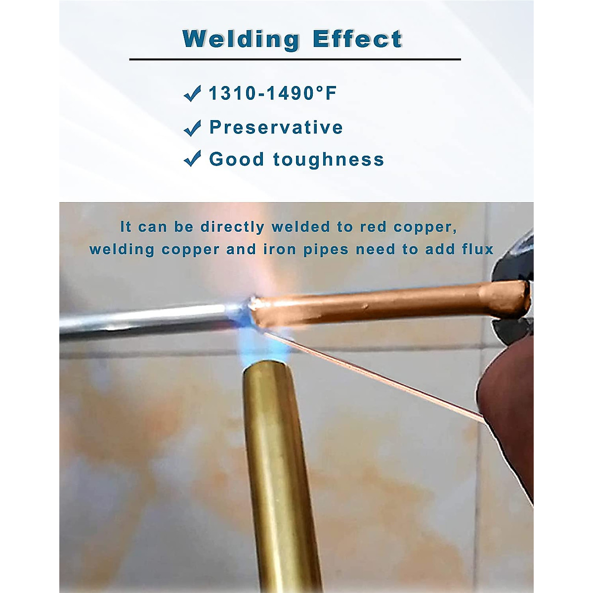 10 Rods Copper Brazing Rod 15.7", Low Temperature Welding Rod, Welding Consumables with Good Liquidity for Welding Refrigerator, Air Conditioner Copper Pipes, Copper Products… B09C3S9KRG