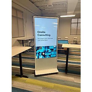 YCKJNB 55 inch Indoor Digital Signage 4K Touchscreen IPS Floor Standing Digital Kiosks Interactive Displays with WiFi HDMI/USB Input Auto AD Player, Android OS White