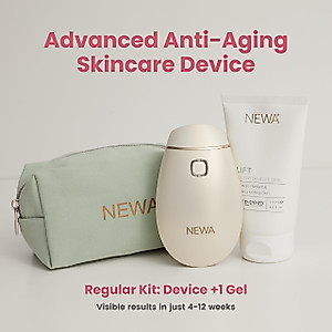 NEWA RF Wrinkle Reduction Device (Plug in) - FDA Cleared Skincare Tool for Facial Tightening. Boosts Collagen, Reduces Wrinkles. with 1 Month Gel Supply.