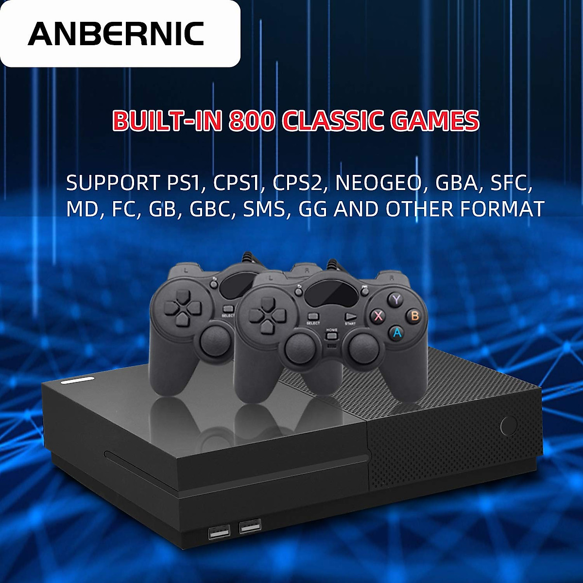 Haihuang Retro Game Console,4K HDMI Screen Pre-Installed 800 Classic Games,Video Game Console Game Speed FPS 1:1 Output with 2PCS Joystick