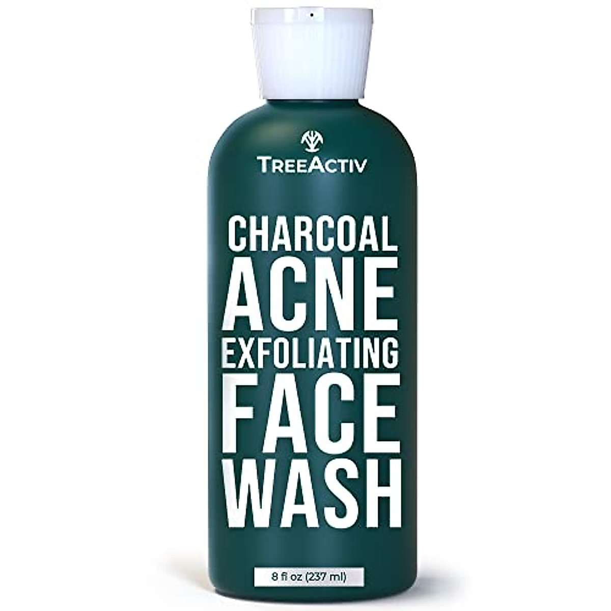 TreeActiv Acne Charcoal Face Wash, 8 Fl oz, Daily Face Wash with Sulfur Honey, Charcoal Exfoliating Face Cleanser, Mens Face Wash for Acne, Deep Cleansing Charcoal Face Wash for Women and Men, 425+ Uses