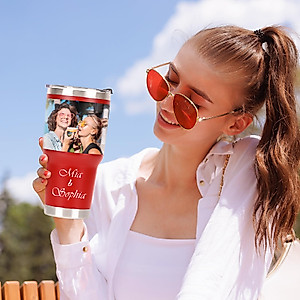 Customizedbee Personalized Tumbler with Picture Text Custom Photo Coffee Mug 30oz Custom Tumblers Personalized Mug Cup Gift for Men Women Dad Mom Valentines Birthday Anniversary Christmas