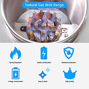 KITMA 16" Gas Wok Range - Commercial Liquid Propane Restaurant Equipment, 110,000 BTU