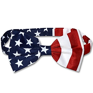 Vesuvio Napoli Men's American Flag Bow Tie Pre Tied USA Patriotic BOWTIE