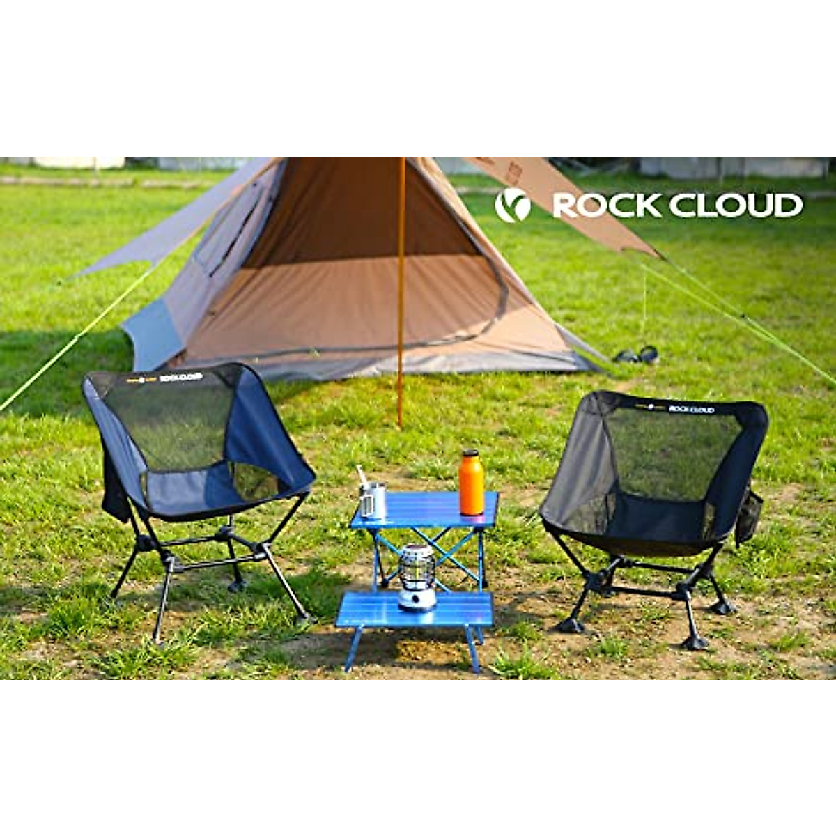 ROCK CLOUD Portable Camping Chair Ultralight Folding Chairs Outdoor for Camp Hiking Backpacking Lawn Beach Sports, Grey