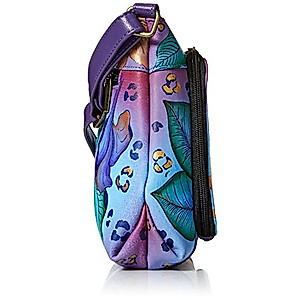 Anna by Anuschka womens Crossbody Organizer Bag - Genuine Leather, Tropical Safari, One Size US