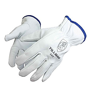 Tillman 1415L Top Grain Goatskin Drivers Gloves - L, White