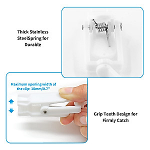 Unlorspy 20PCS Super Strong Plastic Swivel Laundry Clips, Hanging Clothes Pins, 4.13" x 1.38" / 105 x 35 mm Laundry Hooks for Clothes, Hat, Sock & Towel. (White)