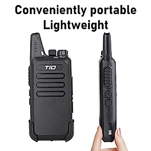 TIDRADIO TD-M8 2 Way Radio Walkie Talkies Rechargeable VOX License-Free Two Way Radio with Earpiece Walkie Talkies for Adults School Church Restaurant Business Office (10 Pack)