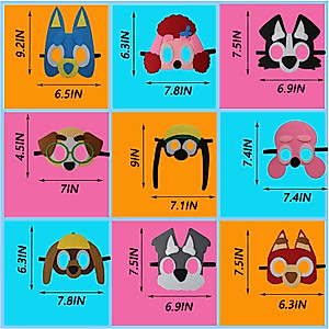 YALARY 21 Packs Puppy Dogs Felt Mask Party Favors for Kids, Blue Puppy Dog Themed Birthday Party Supplies Dress Up Cosplay Birthday Party Masks
