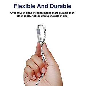 2Pack Multi Charging Cable 3.5A, 10Ft 4 in 1 Long Multiple Fast Charger Cable with Dual iP/Micro USB/Type C Ports for Phone 13/12/11/Xs/X/8/7/6/se/Tablets/Samsung Galaxy/LG/Pixel/Huawei/OnePlus