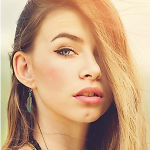 SPUNKYsoul Feather Circle Long Necklace for Women Collection (3 Toned Patina Copper)