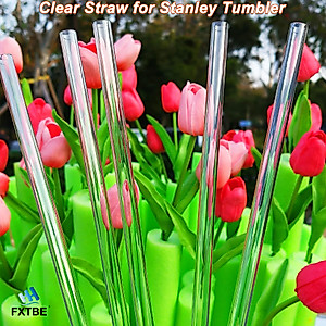 Straws for Stanley Cup, Straw for Stanley Cup 40 OZ, Replacement Straw for Stanley 40oz Tumbler, Tritan Straws with Straw Cleaner, 6Pack