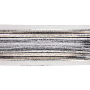 DII Everyday Collection Fringed Stripe Tabletop, Table Runner, 14x72, Black