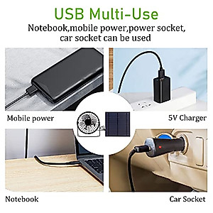 Solar Panel Fan Kit, 5W USB Mini Solar Panel Portable Cooling Fan Great for Chicken Coop, Greenhouse, Dog House, Shed, Car Window Exhaust,DIY Cooling Ventilation Project