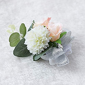 Elifemona Prom Corsage Wristlet Wrist Corsage Wedding Flower Corsage for Wedding Wristband