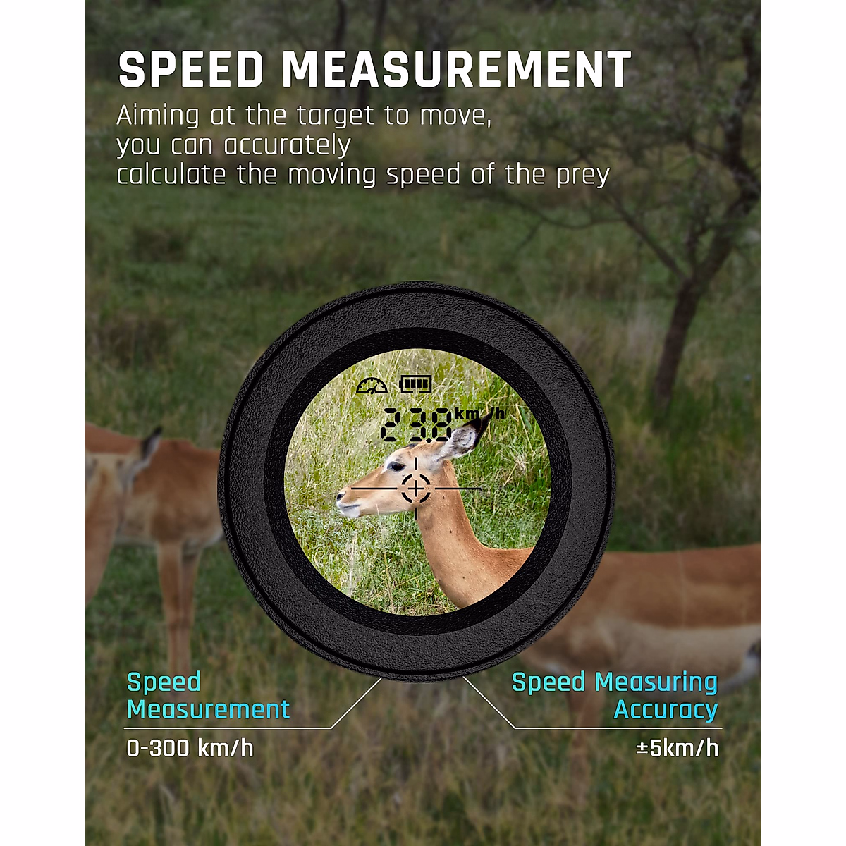 CAMMOO Golf Hunting Rangefinder with Slope, 1100Y Range Finder Golfing with 5 Mode, 6X Magnification, USB Charging, Clear&Accurate Measurement,Vibration Alert, for Hunting,Golfing, Measurement - M1000