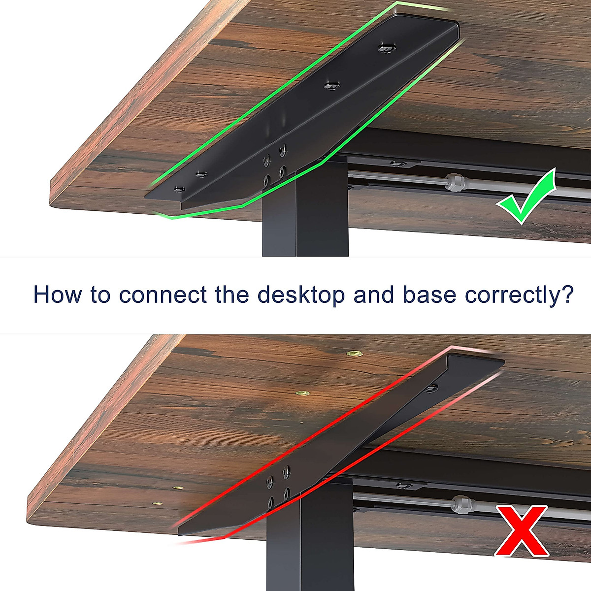 IYEE NATURE Electric Standing Desk, Dual Motor Adjustable Height Desk, 55 x 27.5 Inches Stand up Desk, Home Office Desk, Sit Stand Desk with Splice Board/Black Frame/White Top