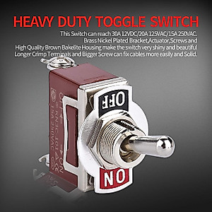 DaierTek Waterproof Toggle Switch 12V DC 30A Heavy Duty 2 Pin ON Off SPST with Weatherproof Boot Cap Cover for Auto Car Marine Boat -2 Pack