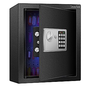 JUGREAT 80 Keys Cabinet with Sensor Light,Electronic Key Safe,Pin Code Keyless Storage Box for Keys,Secure Wall Mount Safe with 80 Key Tags