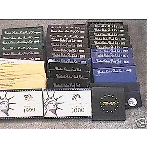 1959-2009 US MINT BU PROOF SETS IN OGP w/COA'S -51 YEARS!