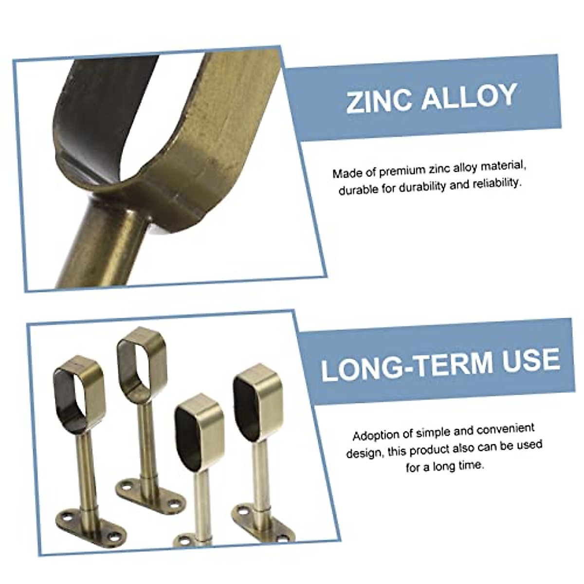 Cabilock 20 pcs Closet Tension Ceiling Shower Lever Support Clo Bar Steel Mounting for Hanger Fitting Organizer and Bracket Rod Holders Pipe Holder Open Curtain Bronzing End Close Towel