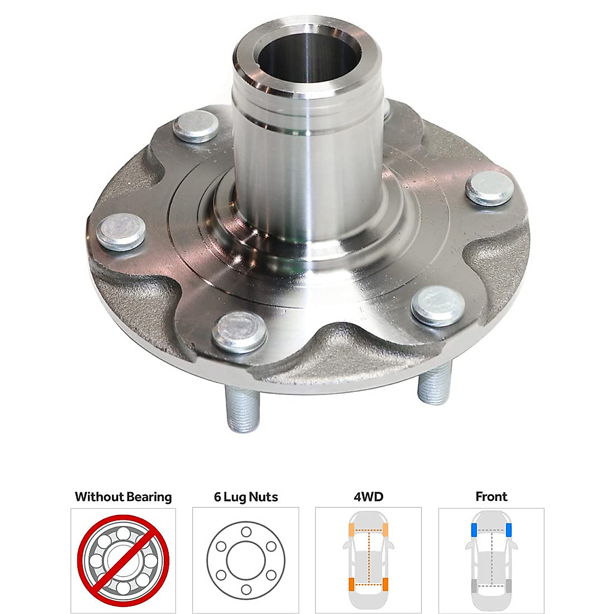 Garage-Pro Front 2 Pc Wheel Hub Replacement for Toyota Tacoma 1995-2004 Tundra 2000-2006 Driver & Passenger Side With Automatic Disconnecting Differential, Four Wheel Drive 6 Lugs Replaces# 4350235170