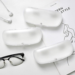 ZARSIO 3 Pieces Hard Shell Glasses Cases Plastic Frosted Translucent Eyeglasses Case with Magnetic Closure (Whitex3)