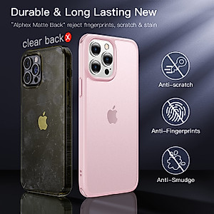 Alphex for iPhone 14 Pro Case with Air Padding, 12FT Military Grade Drop Protection, Silky & Non-Greasy Feel, Pocket Friendly, Thin Slim Phone Cover for Men Women 6.1 Inch - Pink 2nd