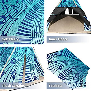 Y-DSIWX Guinea Pig Hideout House Bed, Music Piano Blue Rabbit Cave, Squirrel Chinchilla Hamster Hedgehog Nest Cage