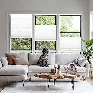 Allesin Top Down Bottom Up Cellular Shades,Blackout Cellular Shades Noise Reduction,Cordless Cellular Shades Room Darkening Honeycomb Shades,Blackout (White,32"x64") Easy to Install