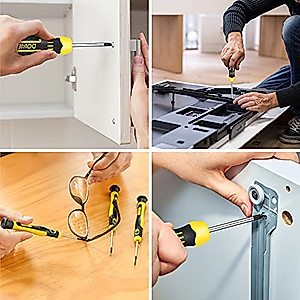 DOWELL Magnetic Screwdriver Set 16-Piece Slotted/Flat Phillips Precision Screwdriver Non-Slip Cushion Grip Magnetizer Repair Tool Kit for Repair Home Improvement Craft (16PC) HY090103