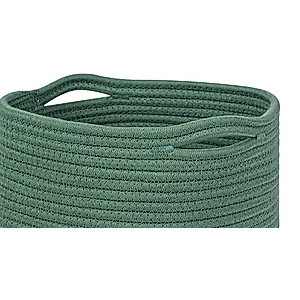 voten Storage Cubes Baskets Bins Organizer 11x11x11'' Fit 12x12''Cube Storage Organizer Bookcases Shelf,Durable Woven Cotton Storage Basket for Organizing,Round 3Pack Green