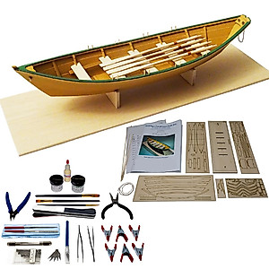 Model Shipways Lowell Grand Banks Dory 1:24 - MS1470CB - Wooden Model Ship Kit to Assemble - Level 1 Model Building Kit - Craft Kit for Adults - Includes All Tools Needed
