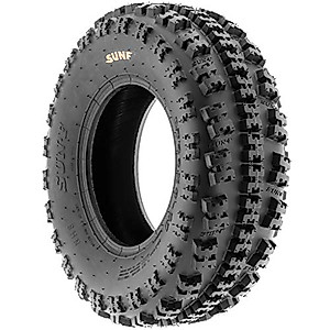 Set of 4 SunF 21x7-10 Front & 20x11-8 Rear ATV UTV Knobby Sport Tires,6 PR Tubeless A027