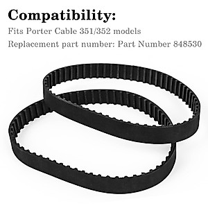 848530 Toothed Drive Belt Replacement Compatible with Portercable 351/352 Belt Sander(2 Pack)