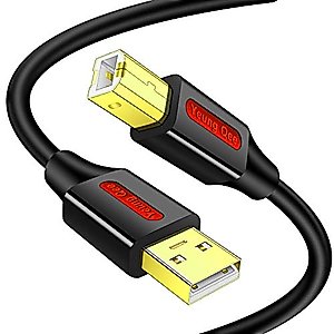 Printer Cable 25 FT,USB Printer Cable High Speed USB 2.0 A Male to Type B Male Printer Scanner Cable Cord Compatible with HP, Canon, Epson, Dell, Brother,Xerox, Samsung etc (25ft/8M)