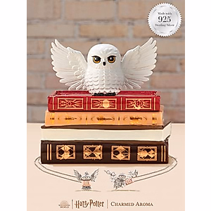 Charmed Aroma Harry Potter Hedwig Scented Candle and Jewelry Tray with Surprise Necklace Inside, 925 Sterling Silver, Jewelry Candle for Women, Home Décor | Collectible |Accessories Gift