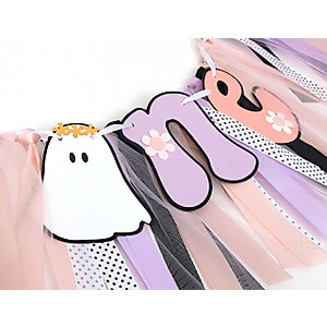 Spooky One Groovy Birthday High Chair Banner - Halloween 1st Birthday Party Decorations, Halloween Party Banner,Ghost One Baby Shower, Happy Halloween Banner, Boho Happy Boo Day Garland For Birthday