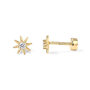 PAVOI 14K Gold Flat Backs (Star, Yellow Gold)