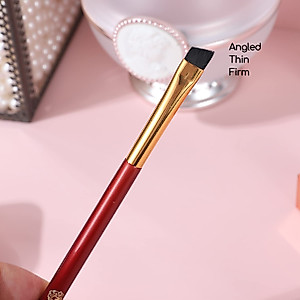ENERGY Eyebrow Brush Angled Gel Eyeliner Makeup Brush L111 Ultra Thin Slanted Pro Liner Brush Firm Stiff Synthetic Bristles for Cream Brow Defining Applicator Red