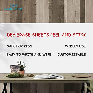 T&W SAME FILM White Board for Wall-Dry Erase Stickers-2 Dry Erase Markers Fine Tip Included-Adhesive Whiteboard for Wall,Desk,Door,Glass,Refrigerator（17.3‘’X78.7'' White）