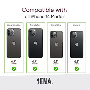 Sena Wallet, Apple Wallet Attachment for Apple iPhone 12/13/14 Pro/Max/Max Pro, iPhone Leather Wallet, Apple Wallet iPhone 14/13/12 Apple Wallet, Black (SXD111US-50)