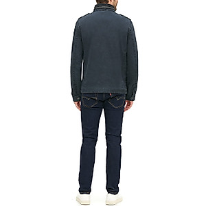 Levi's Men's Washed Cotton Two Pocket Military Jacket (Standard and Big & Tall), Navy Unfilled, Large