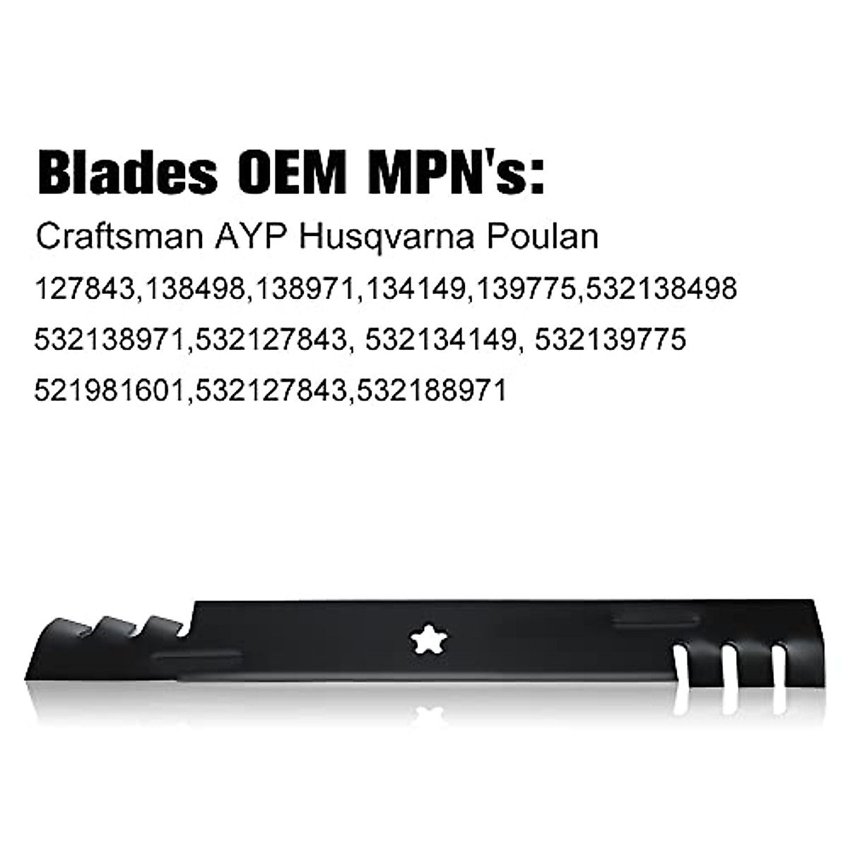 Grasscool 42 inch Mower Mulching Blades for Craftsman LT1000 YT3000 LT2000 T1200 42'' Deck Lawnmower Replace for Poulan 138971 532138971 138498