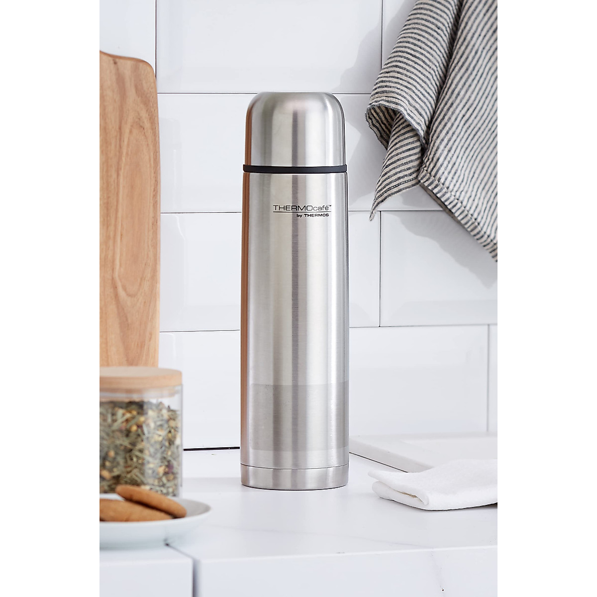 Thermos 181091 Thermocafe Stainless Steel Flask, 1-Liter