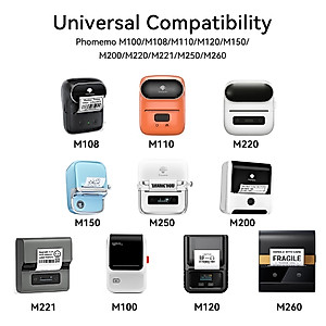 Thermal Printing Paper Compatible with Phomemo M110 M220 M200 M221 M150 M250 M260 M108 M100 Label Printer, Phomemo M110 Thermal Label for Labeling Jars, 1.96"x3.15" (50x80mm), 100 Sticker/Roll